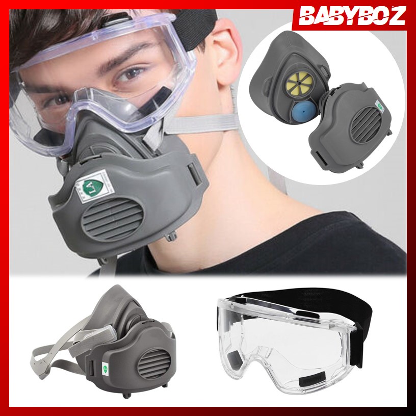 Jual BABYBOZ - POWECOM Masker GOGGLES GLASSES SAFETY Polusi Anti Debu ...