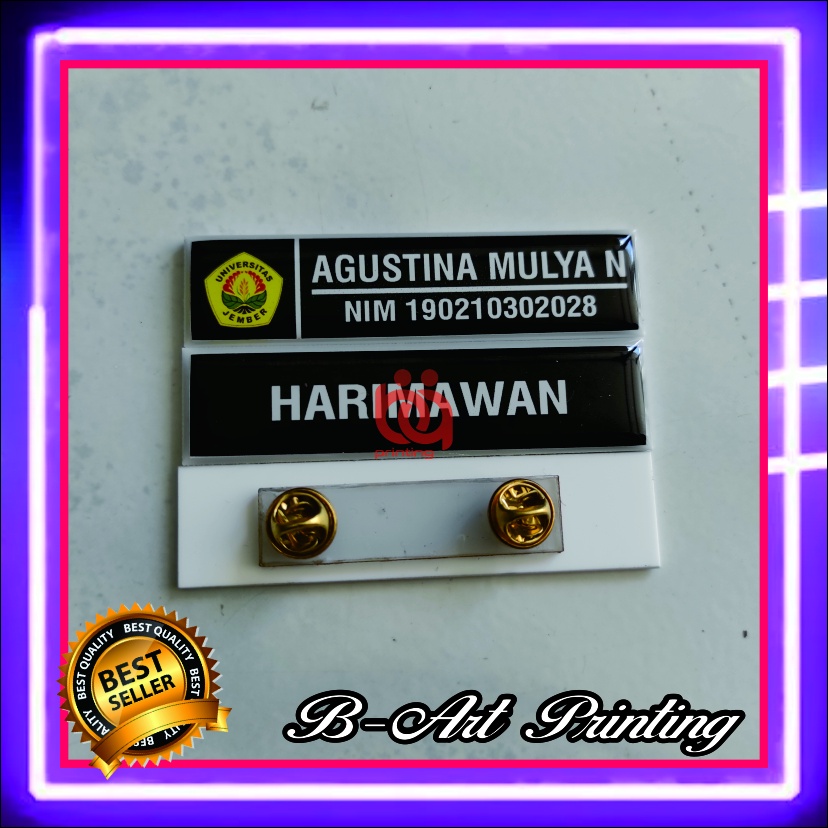 Jual Nama dada papan nama name tag paku kupu kupu PNS ASN Bhayangkari ...