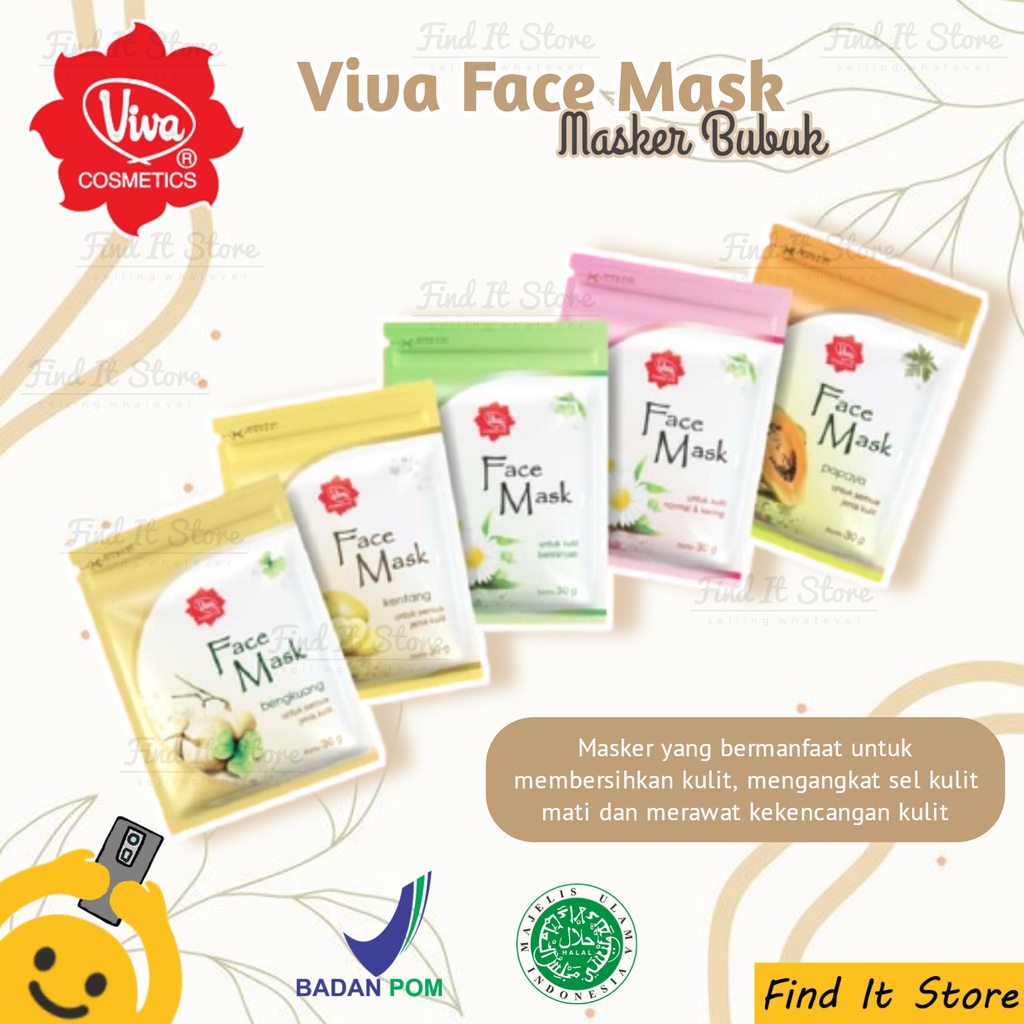 Jual Viva Face Mask | Masker Wajah Masker Bubuk | 30gr | Kulit Normal ...