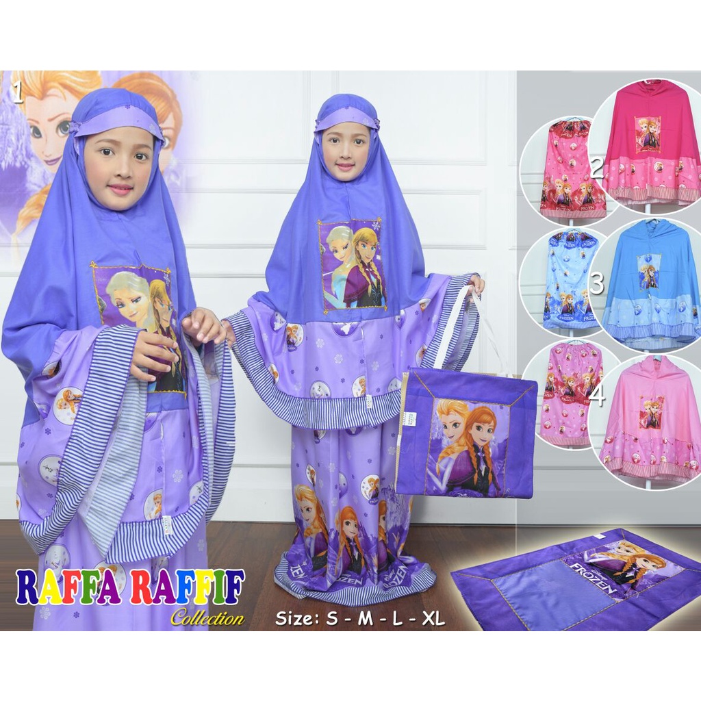 Jual MUKENA ANAK FROZEN KIDS 4 SIZE S M L XL UMUR 2 - 10 TAHUN SET ...