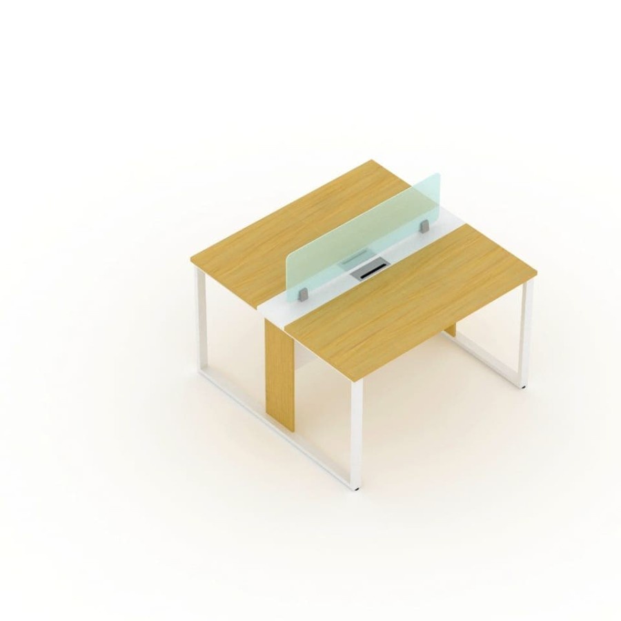 Jual meja kantor uno partisi 2 orang kaki metal dgn sekat kaca uod 7011 ...