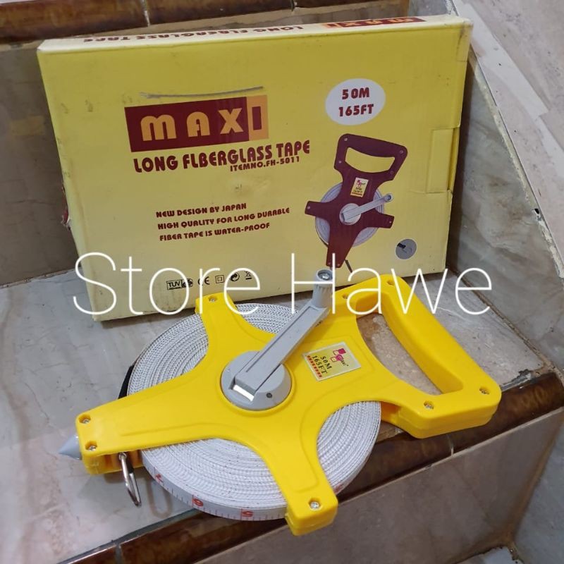 Jual Meteran Fiber 50m MAXI/Meteran Roll/Meteran Tancap | Shopee Indonesia