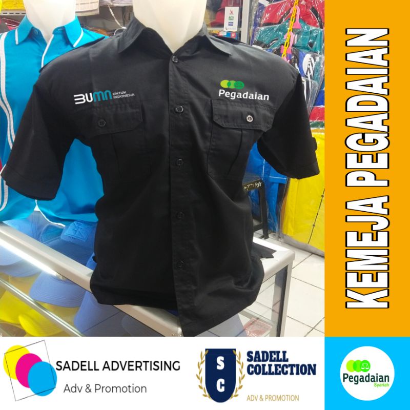 Jual Kemeja PDH BUMN Pegadaian Seragam PDH BUMN Pegadaian Hitam Lengan ...