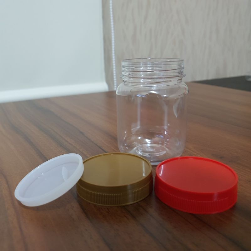 Jual toples jar botol plastik BULAT 200 ML sambal bumbu 200ml selai ...