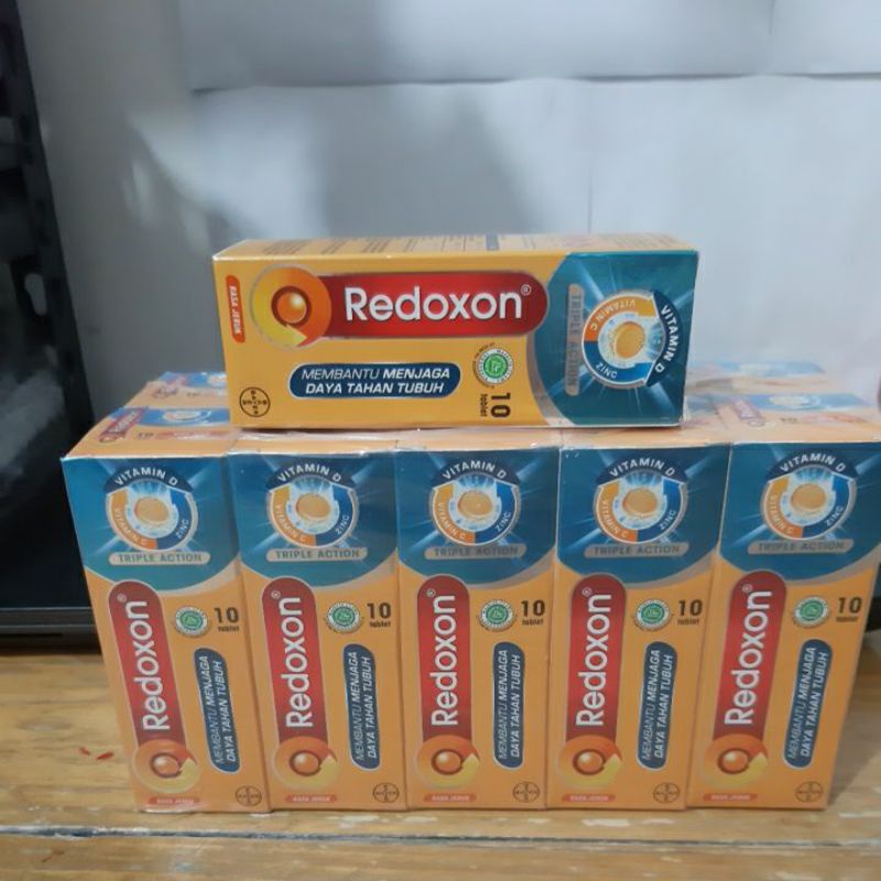 Jual Redoxon Triple Action isi 10 Tablet Rasa Jeruk | Shopee Indonesia