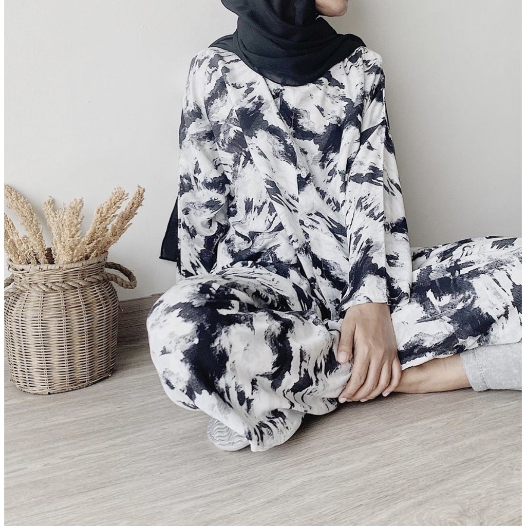 Jual ONE SET TIE DYE WANITA ONE SET LENGAN PANJANG ONE SET RAYON ONE ...