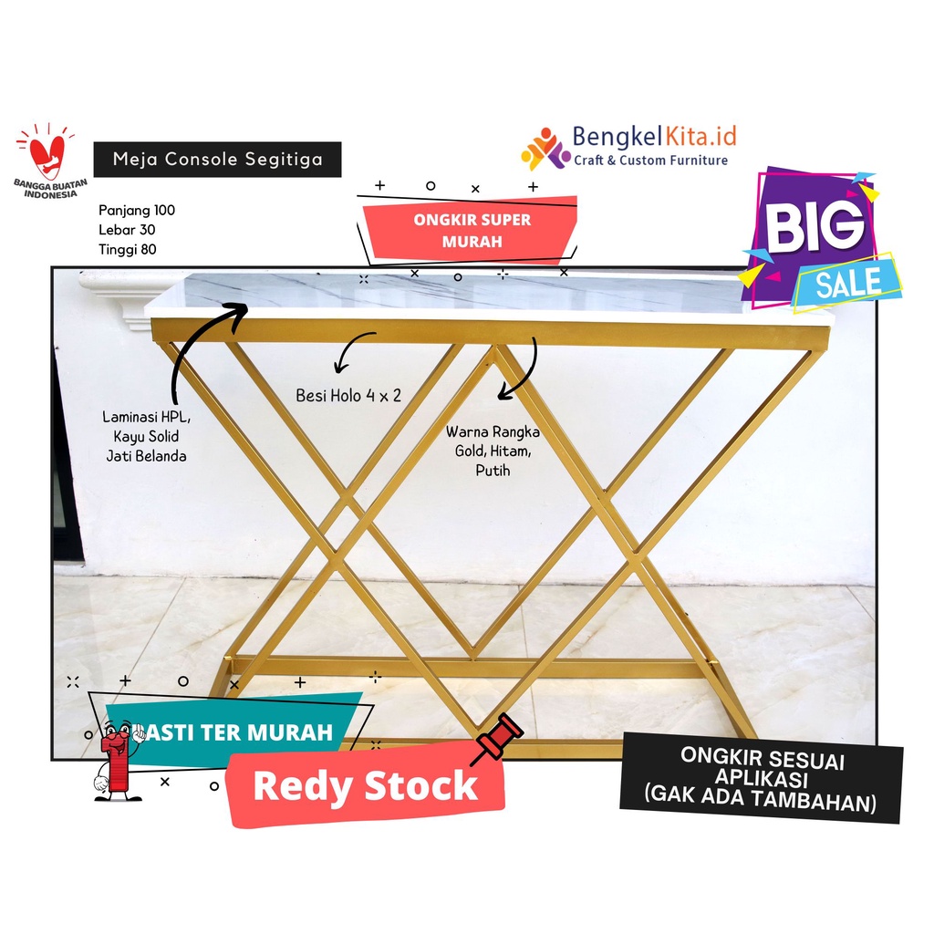 Jual Meja Console Minimalis Segitiga | Meja Ruang Tamu Minimalis | Meja ...