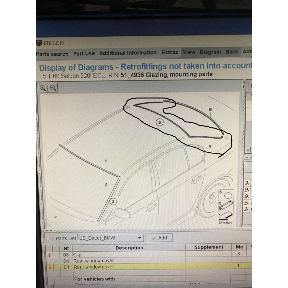 Jual LIST KACA BELAKANG ATAS BMW E60 | Shopee Indonesia