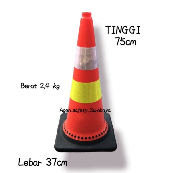 Jual traffic cone pembatas jalan kerucut parkir safety karet PVC ruber anti pecah | Shopee Indonesia