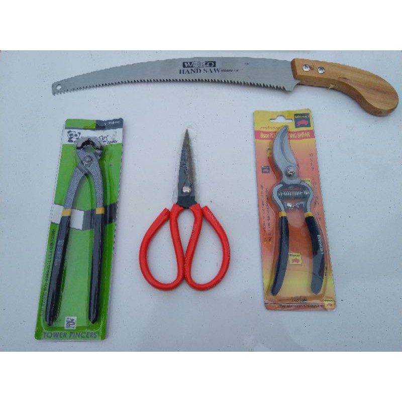 Jual alat bonsai 1 paket sudah dapat 4 item gergaji lengkung , gunting ...