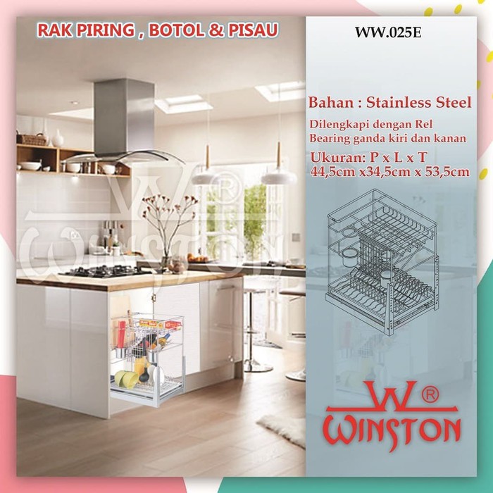 Jual Rak Piring Mangkok Botol Bumbu Stainless Steel Winston WW 025E for ...