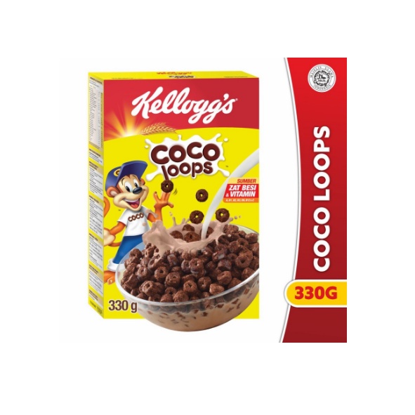Jual Kelloggs coco loops Cereal 330 gr Sereal Ring Coklat Choco Loops ...