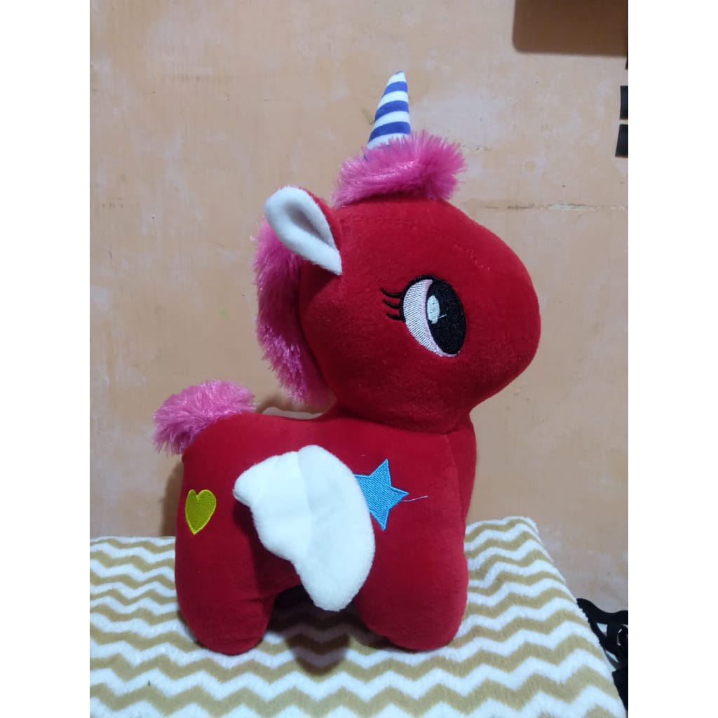 Jual Boneka Unicorn Warna Warni Mini Bertanduk/Boneka Kuda Pony Terbaru ...