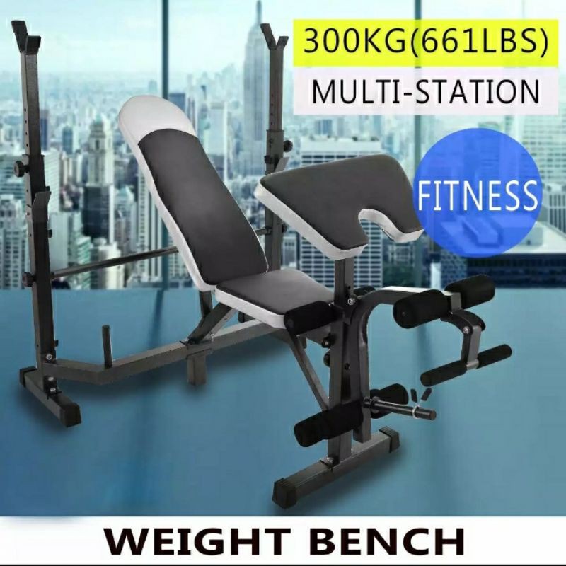 Jual BENCH PRESS KOMPLIT. STIK DAN BARBEL PLATE 40 KG | Shopee Indonesia