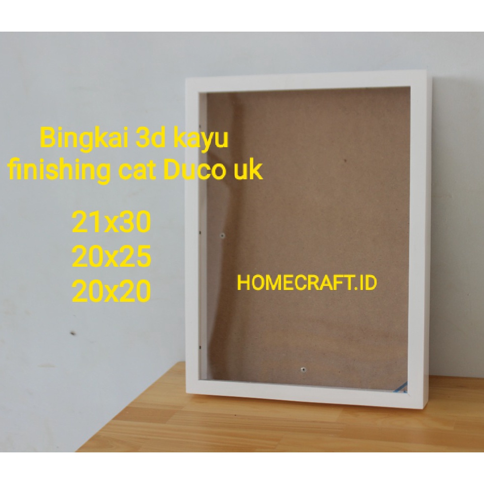 Jual Frame Mahar / Bingkai 3D Kayu Cat Putih A4/8R/20x20 | Shopee Indonesia