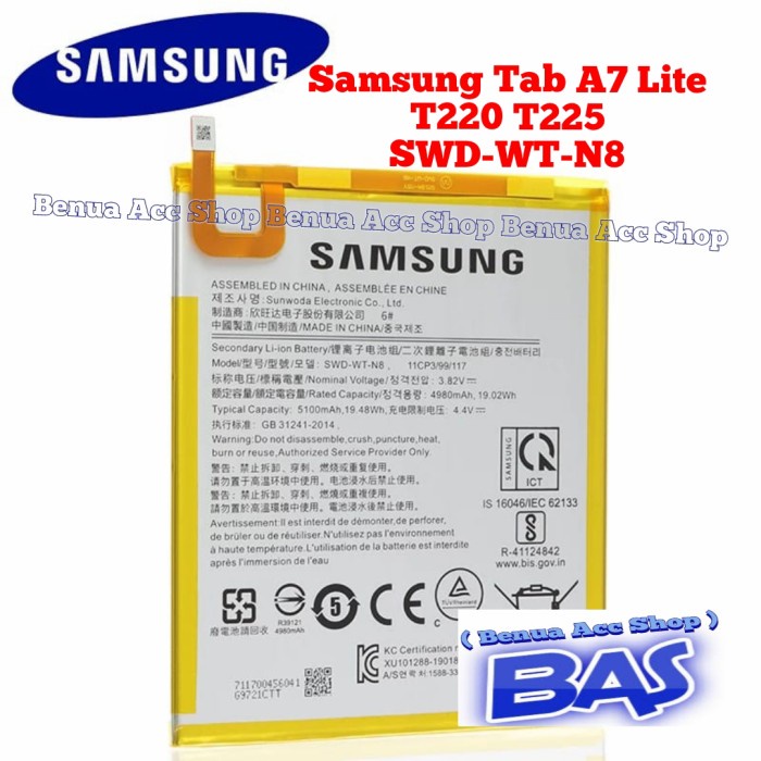 Jual Baterai Batre Battery Samsung Tab A7 Lite T220 T225 SWD-WT-N8 ...