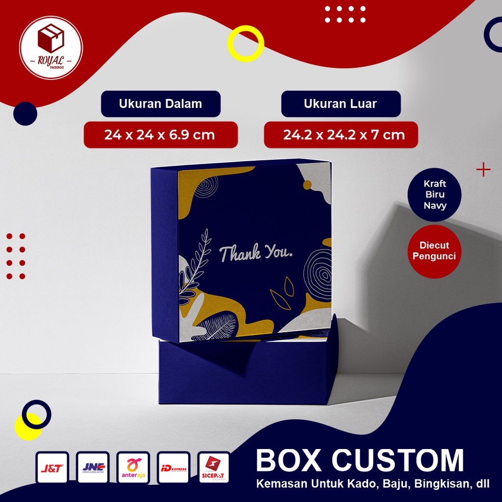 Jual Kotak Kado THANK YOU 24 x 24 x 7 cm - packing/polos/hampers/karton/packing/boxpackaging ...