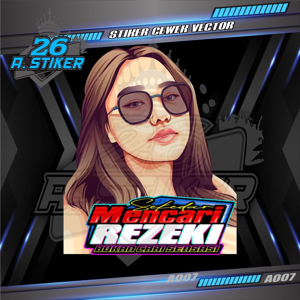 Jual Stiker Decal Foto Cewek Cantik Hijab Vector Custom Kata-kata Keren ...