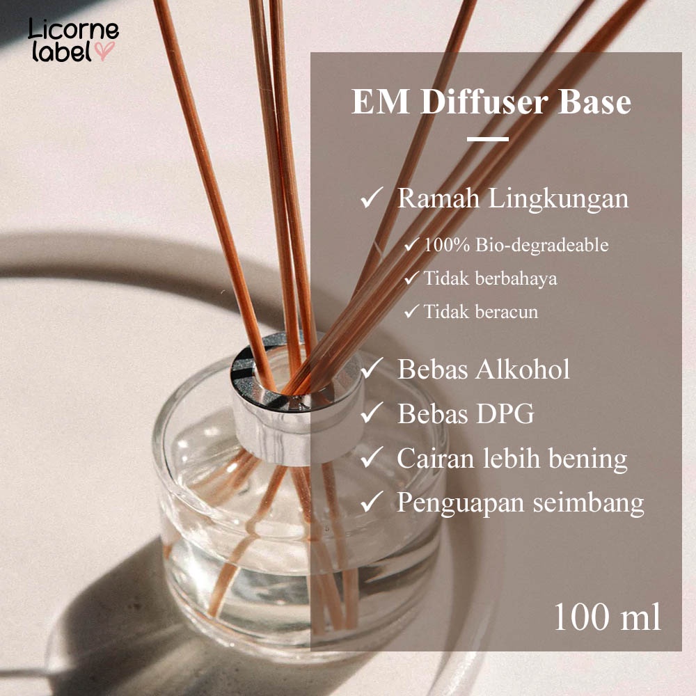 Jual 100ml - EM Reed Diffuser Base - Cairan refill Pengharum Ruangan Tanpa Aroma solvent ...