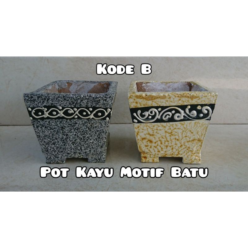 Jual Pot Kayu Motif Batu kode B Vas Bunga Bahan Kayu Vas Kayu | Shopee ...
