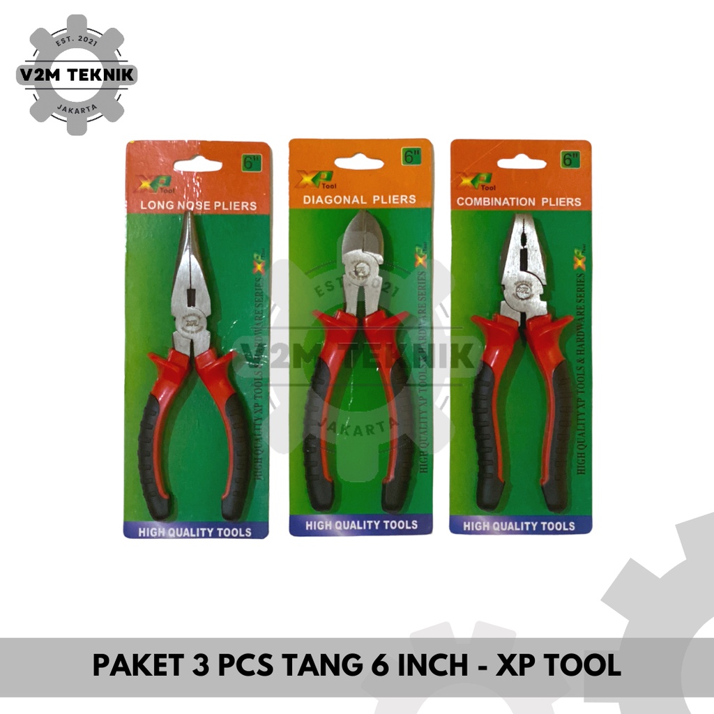 Jual PAKET Tang 6 Inch Set 3 Pcs / Tang Lancip - Tang Potong - Tang ...