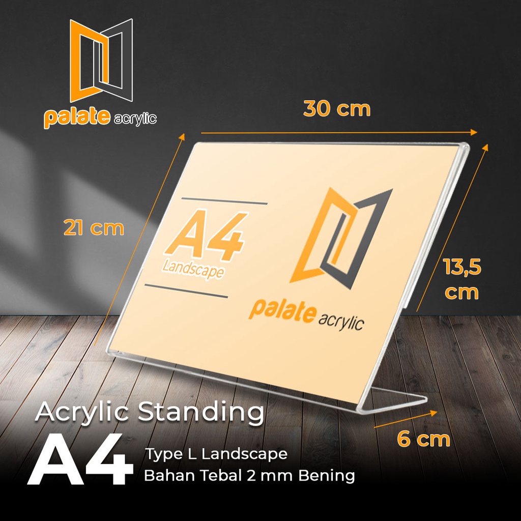 Jual ACRYLIC A4 LANDSCAPE TYPE L / AKRILIK BROSUR A4L LANDSCAPE ...
