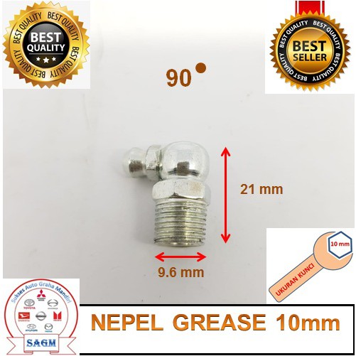 Jual NEPEL NIPPLE GREASE GEMUK PISPOT 10MM BENGKOK 90 DERAJAT | Shopee ...