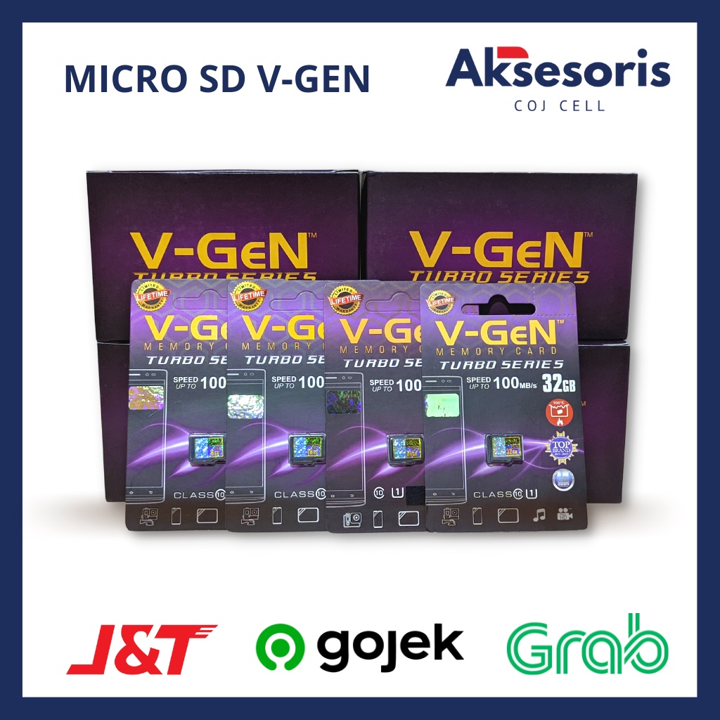Jual Memory Card Micro SD V-Gen Turbo Series 4GB 8GB 16GB 32GB Class 10 ...
