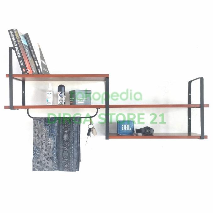 Jual rak industrial 3 leveling, ambalan dinding | Shopee Indonesia