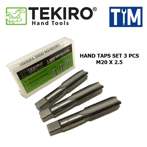 Jual TEKIRO Hand Taps Set 3 PCS M20 X 2.5 MM / Tap Drat Ulir Set 3 PCS ...
