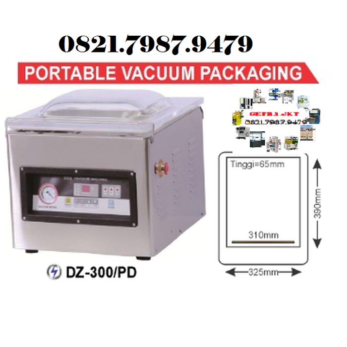 Jual Mesin Vakum Otomatis / Portable Vacuum Sealer Automatic DZ-300/PD ...