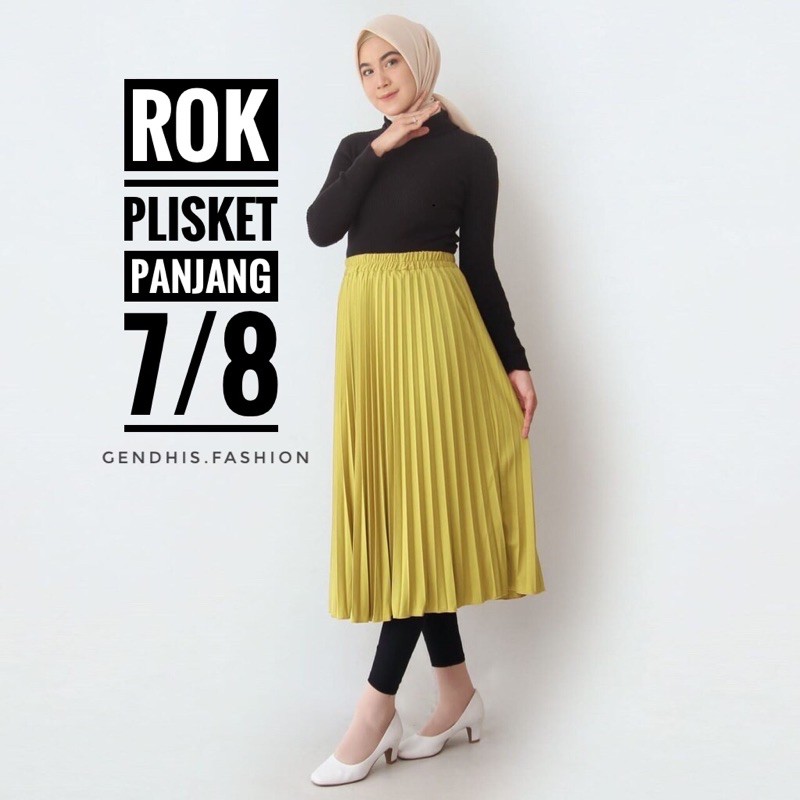 Jual ROK PLISKET PANJANG 7/8 PREMIUM ALLSIZE | Shopee Indonesia
