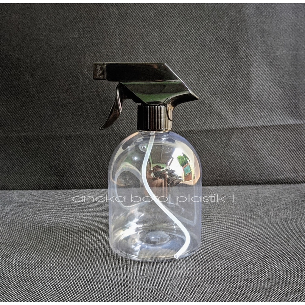 Jual Botol Spray 500ml Bening Pet Oval Lucu kispray Hitam Botol Kispray ...