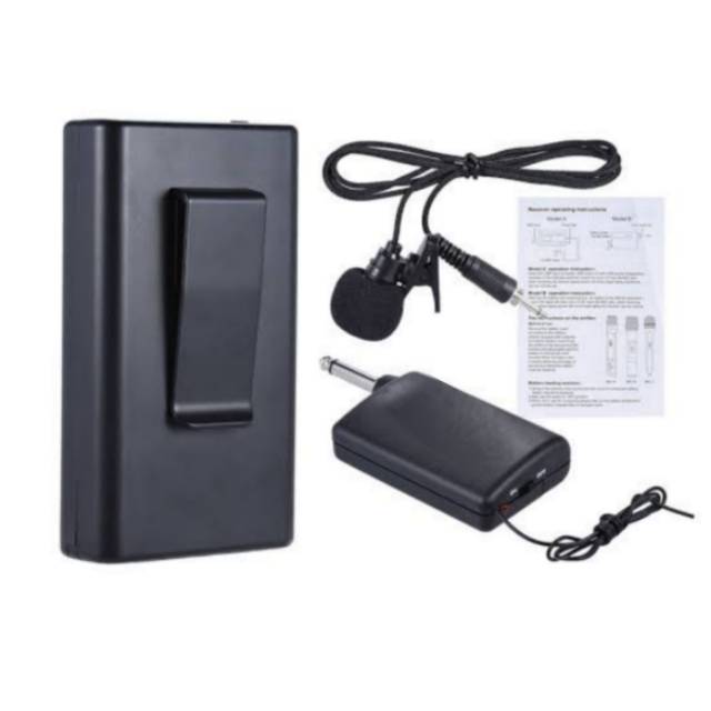 Jual Optimus microphone wireless receiver mic jepit clip on mini guru ...