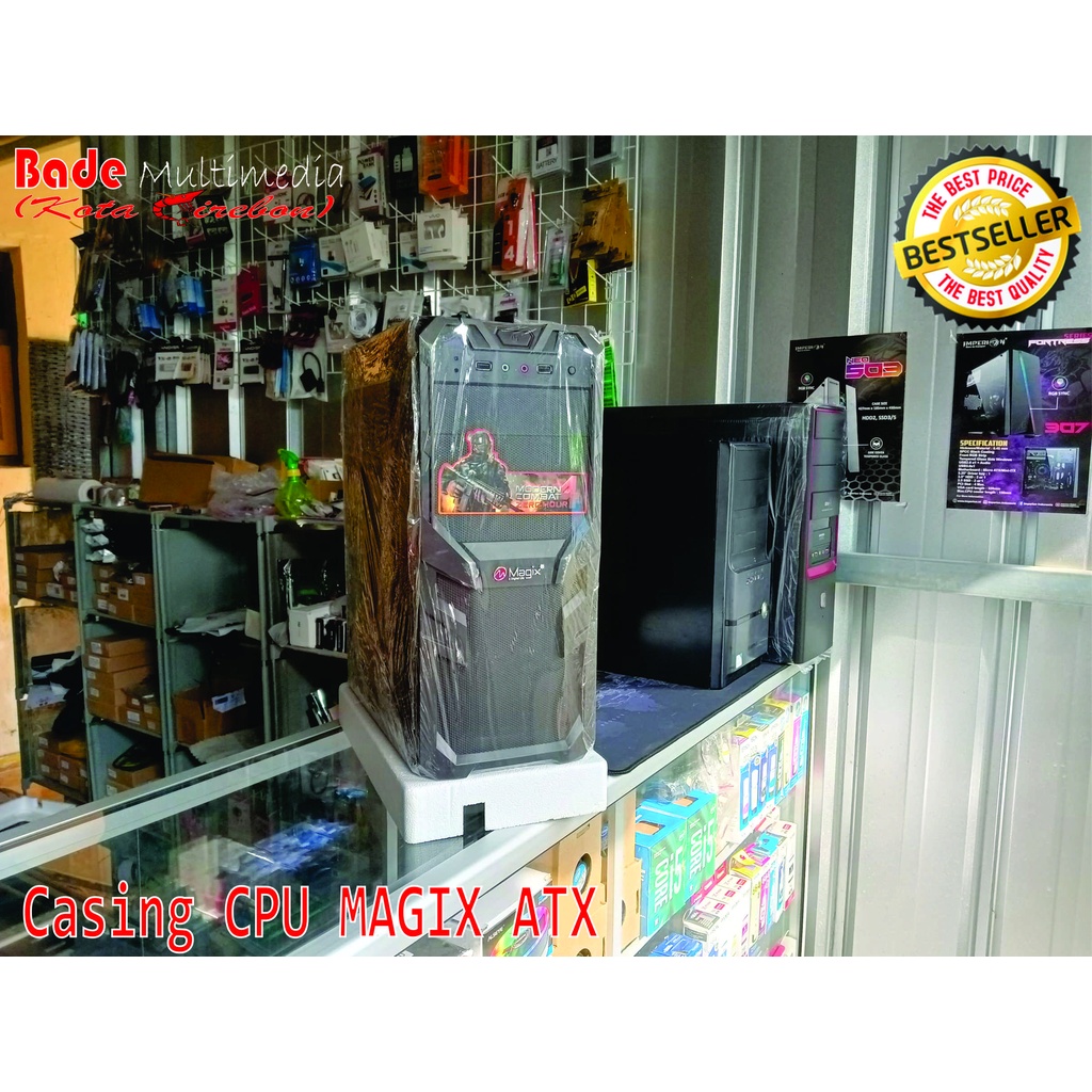 Jual Casing CPU Komputer MAGIX ATX + PSU 500Watt Full Black Edition ...