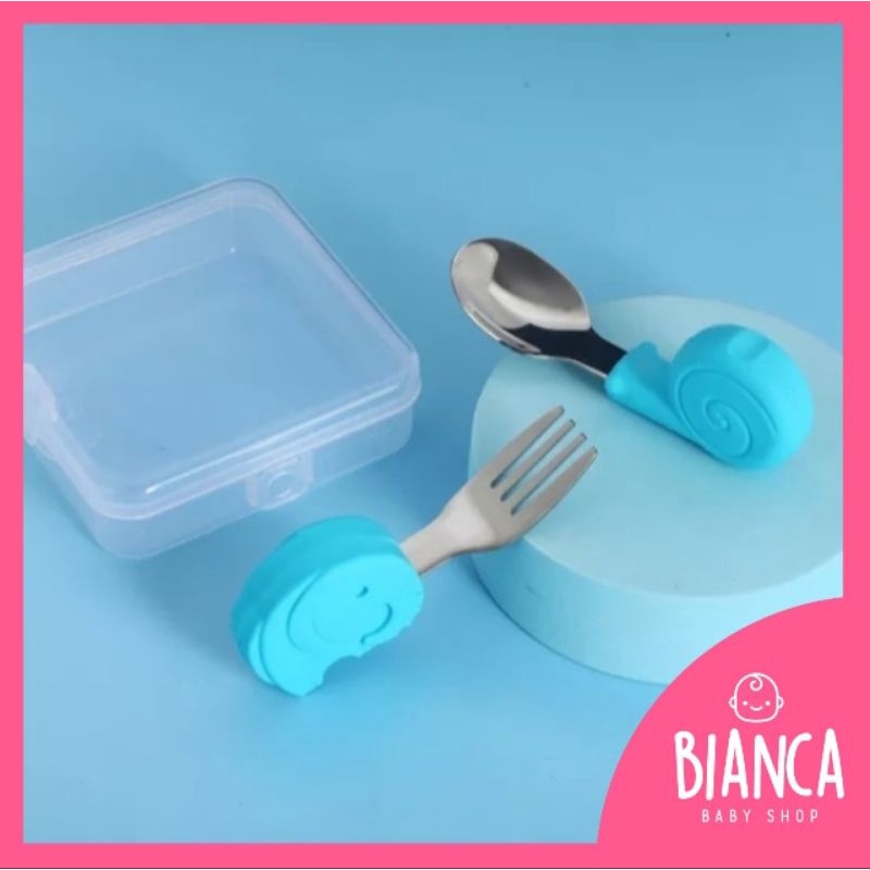 Jual BIANCA - Sendok Garpu Stainless 316 Motif Gajah Siput + Box ...