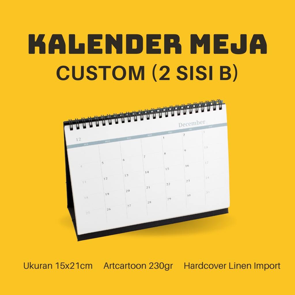 Jual [2 SISI B] Kalender Meja Kalender Duduk 2025 Custom Desain Sendiri ...