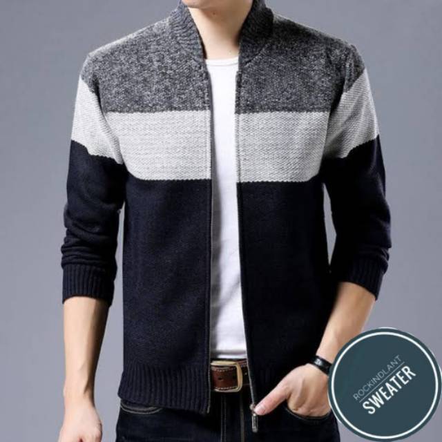 Jual Sweater jaket pria cotton combed | Shopee Indonesia