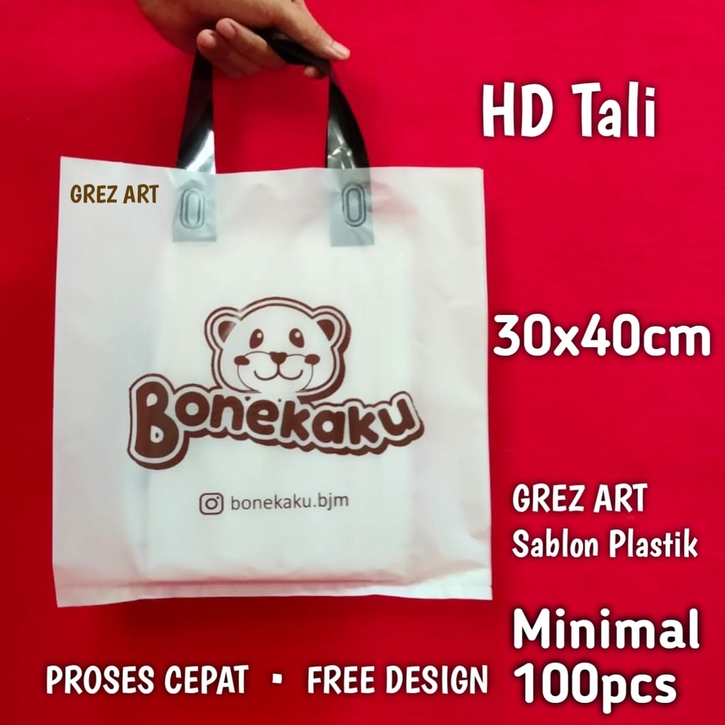 Jual Plastik Sablon HD TALI, 30x40 Shopping Bag Soft Handle, FREE ...