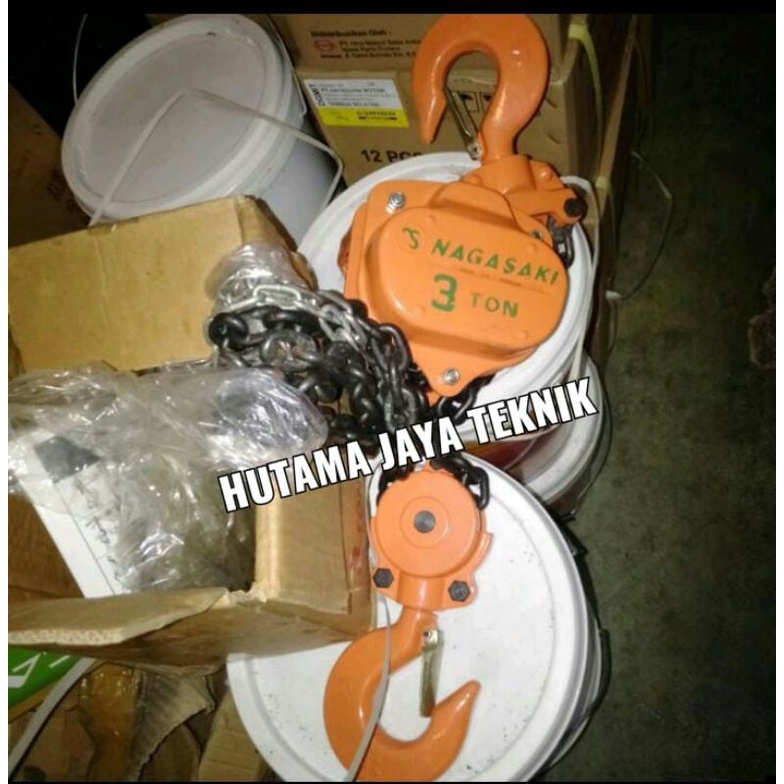 Jual Chain Block Blok Katrol Takel Derek Nagasaki 3 Ton 3T 3 Meter 3M ...