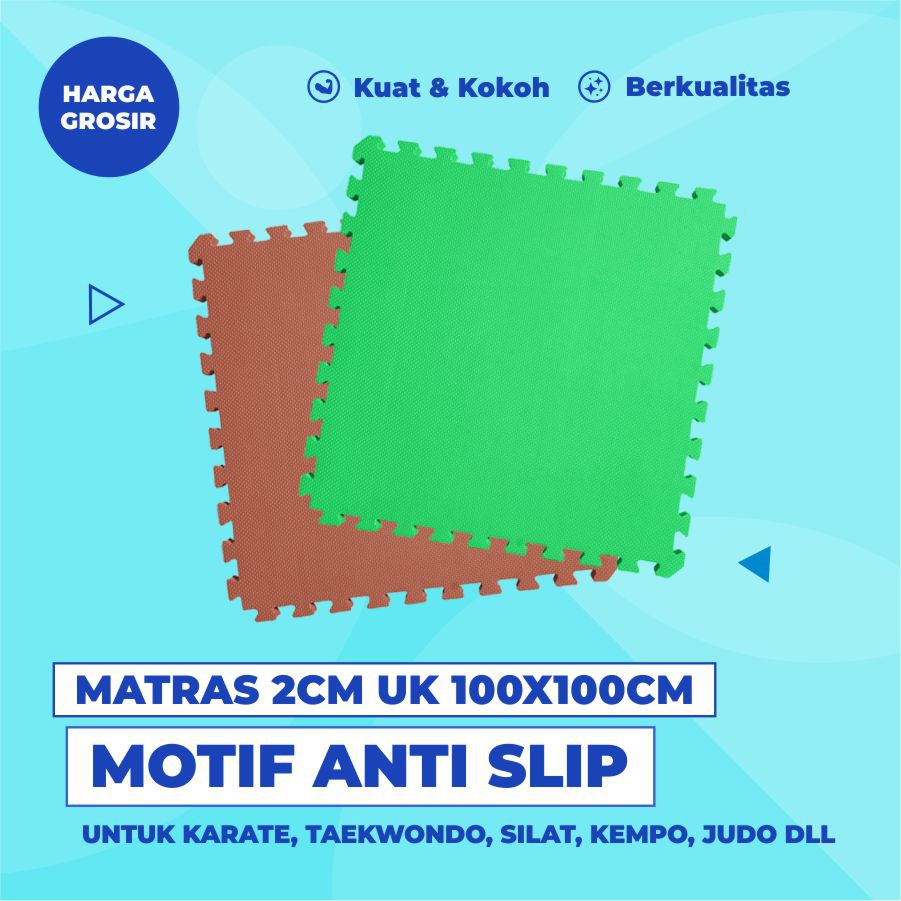 Jual matras beladiri karate taekwondo silat kempo hijau 2cm 100x100cm ...
