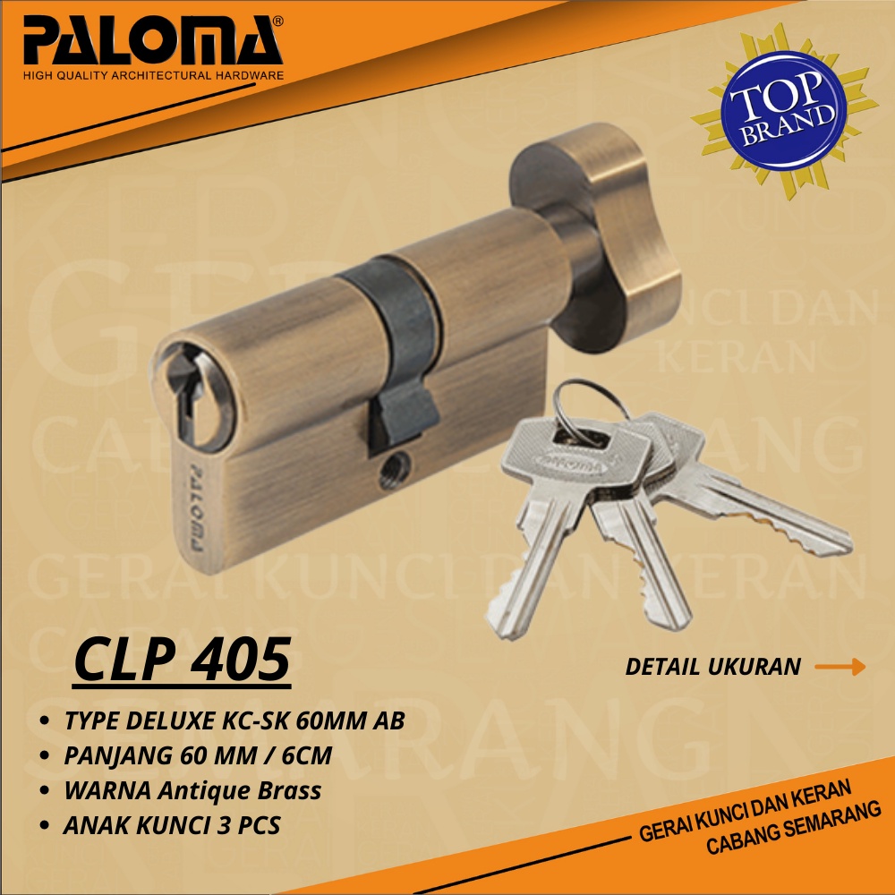 Jual PALOMA CLP 405 DELUXE KC-SK 60MM Knob Cylinder Kunci Pintu ...