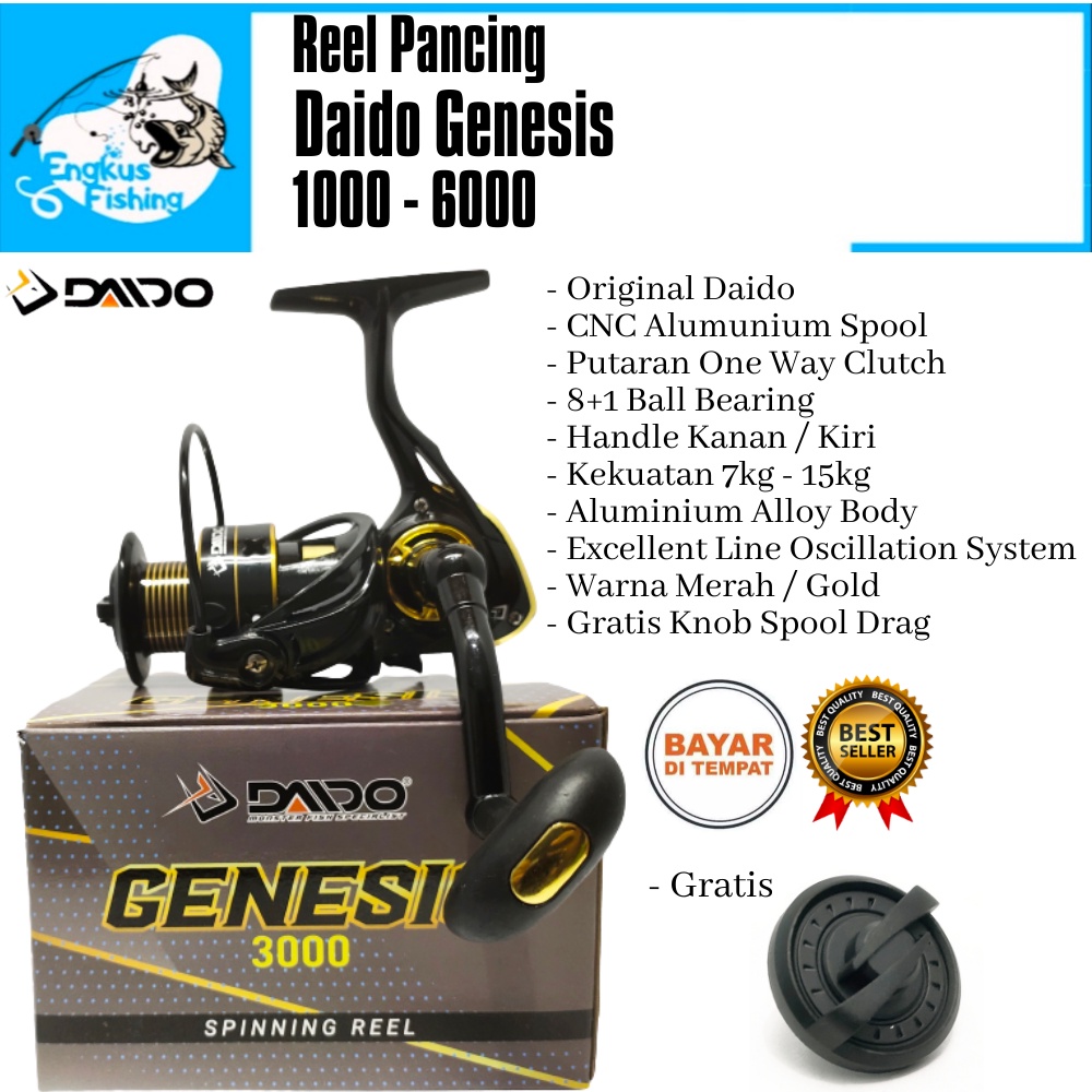 Jual Reel Pancing Daido Genesis 1000 - 6000 One Way (8+1 Bearing) Spool ...