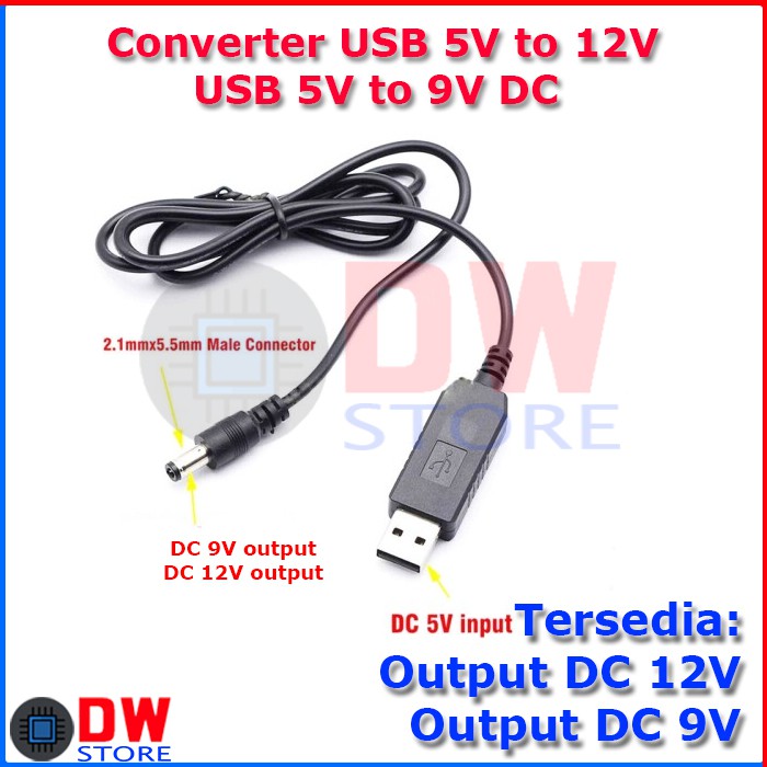 Jual Step up Boost Converter Adaptor Power Supply USB input 5V output ...