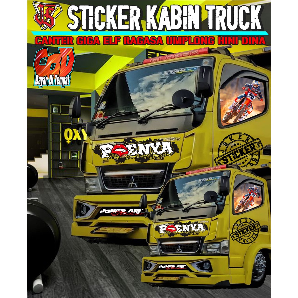 Jual Sticker Cutting Kabin Truck Bahan Kesorot Lampu Nyala (BISA ...