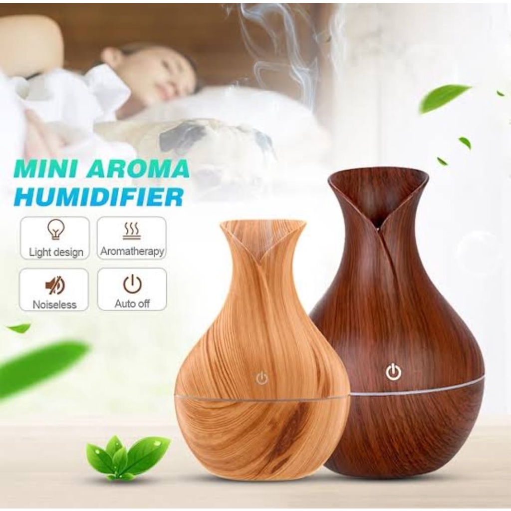 Jual Humidifier Diffuser Ultrasonic Aroma Terapi Desain Kayu 130ML ...