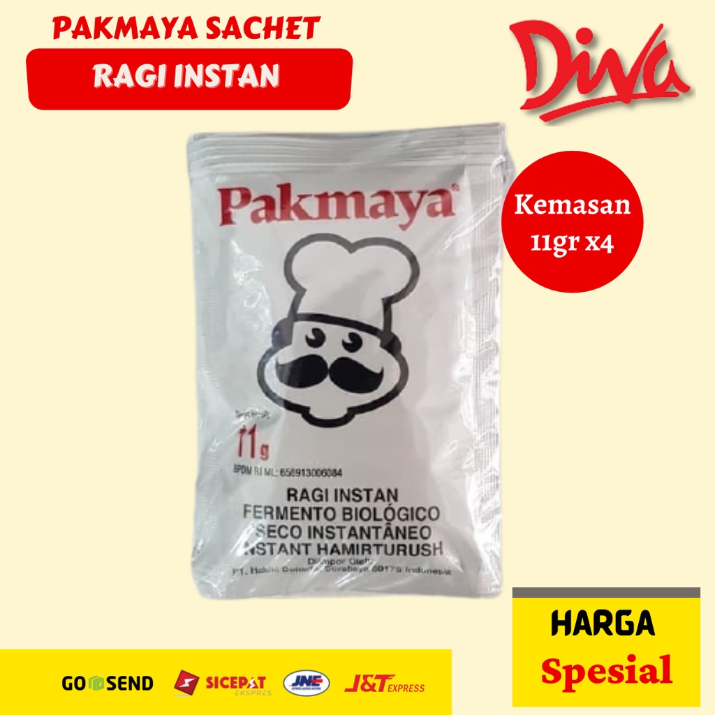 Jual Pakmaya Sachet - Ragi Instan 11gr x 4 - Pak Maya | Shopee Indonesia