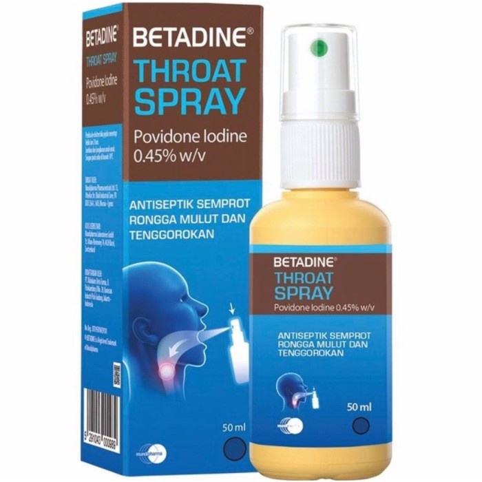 Jual Betadine throat spray 50ml / obat spray tenggorokan | Shopee Indonesia