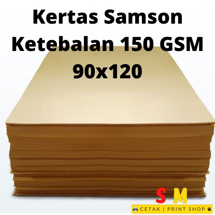 Jual Kertas Samson Cokelat 150 gsm / gram 90 x 120 Kertas Untuk Packing ...