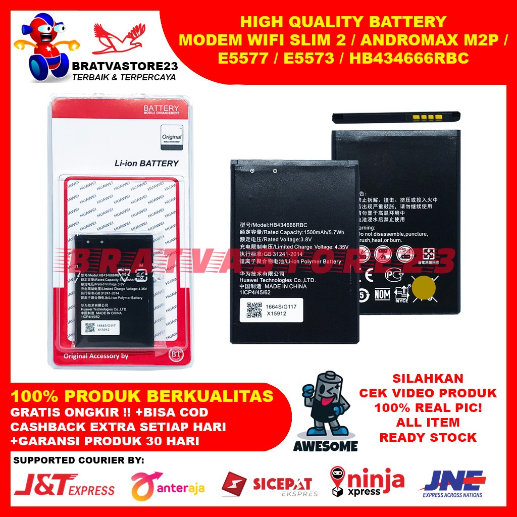 Jual [Original OEM] Baterai Modem Wifi Smartfren Andromax M2P Bolt Slim ...